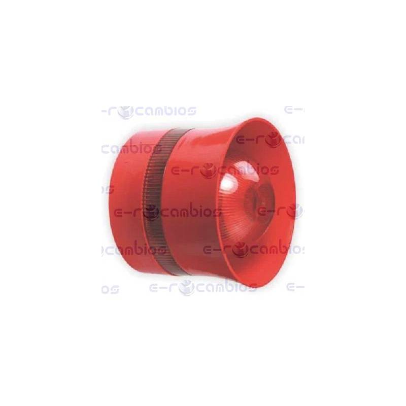 SIRENA CONVENC ALARMA ROJA Y FLASH ROJO INTERIOR KOMTTECH
